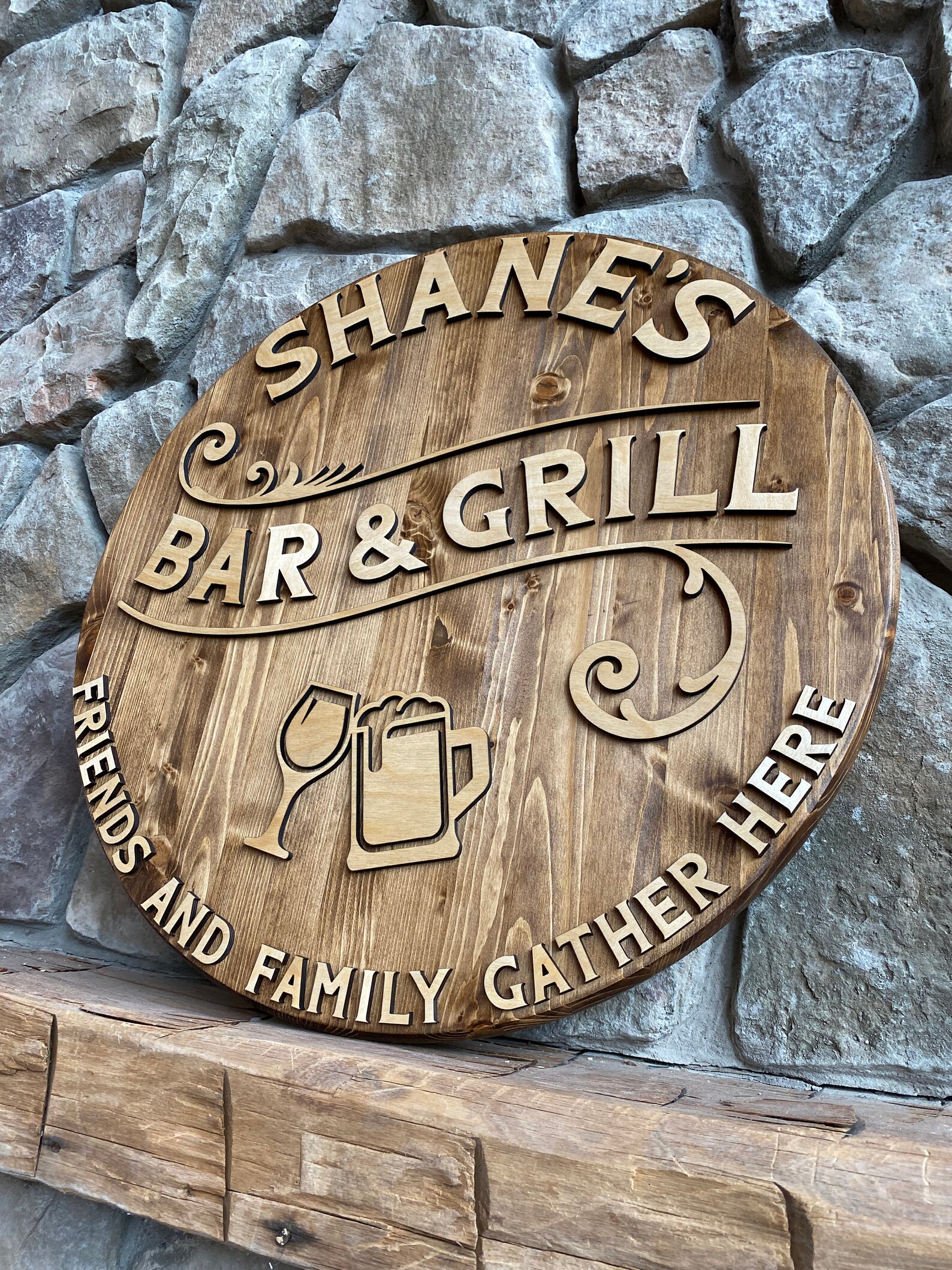 Bar and Grill Personalized Bar Sign Basement Bar Sign - Etsy