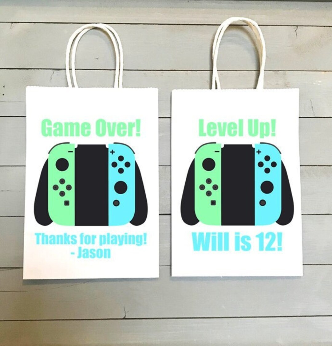 Gamer Party Favor Bags, Video Game Birthday, Gamer Candy Bags, Video ...