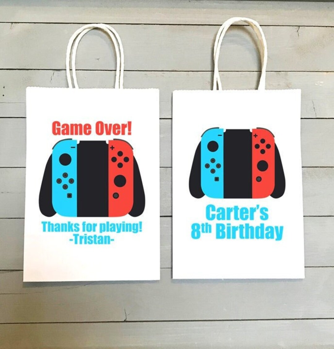 Gamer Party Favor Bags, Video Game Birthday, Gamer Candy Bags, Video ...