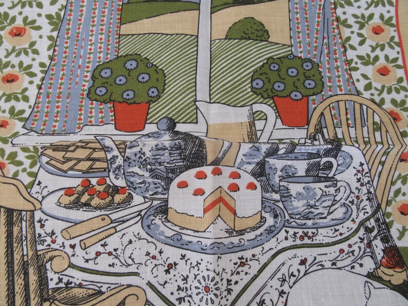 Vintage Irish Linen Tea Towel Designed for the National Trust by Pat ...