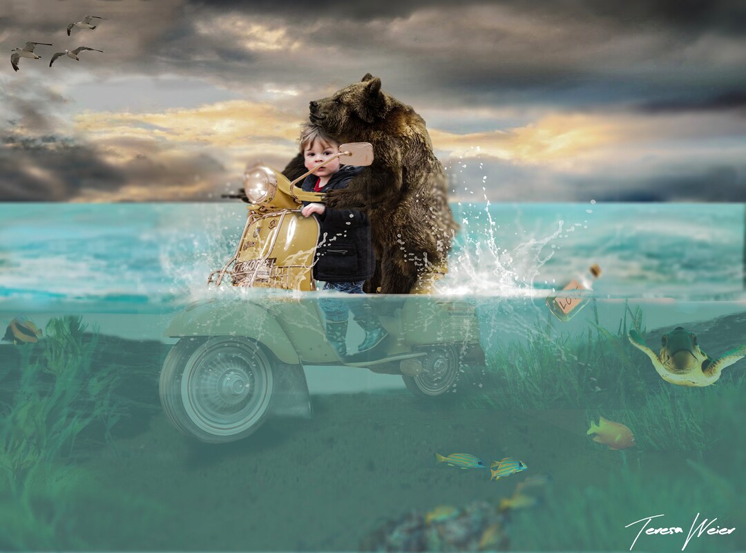 Scooter Ride Digital Backdrop for Composite Imagery - Photography ...