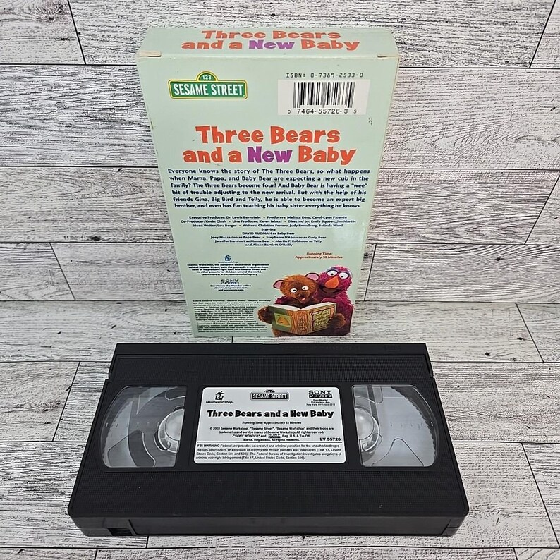 Sesame Street - Three Bears and a New Baby VHS 2003 Sony Wonder Big ...