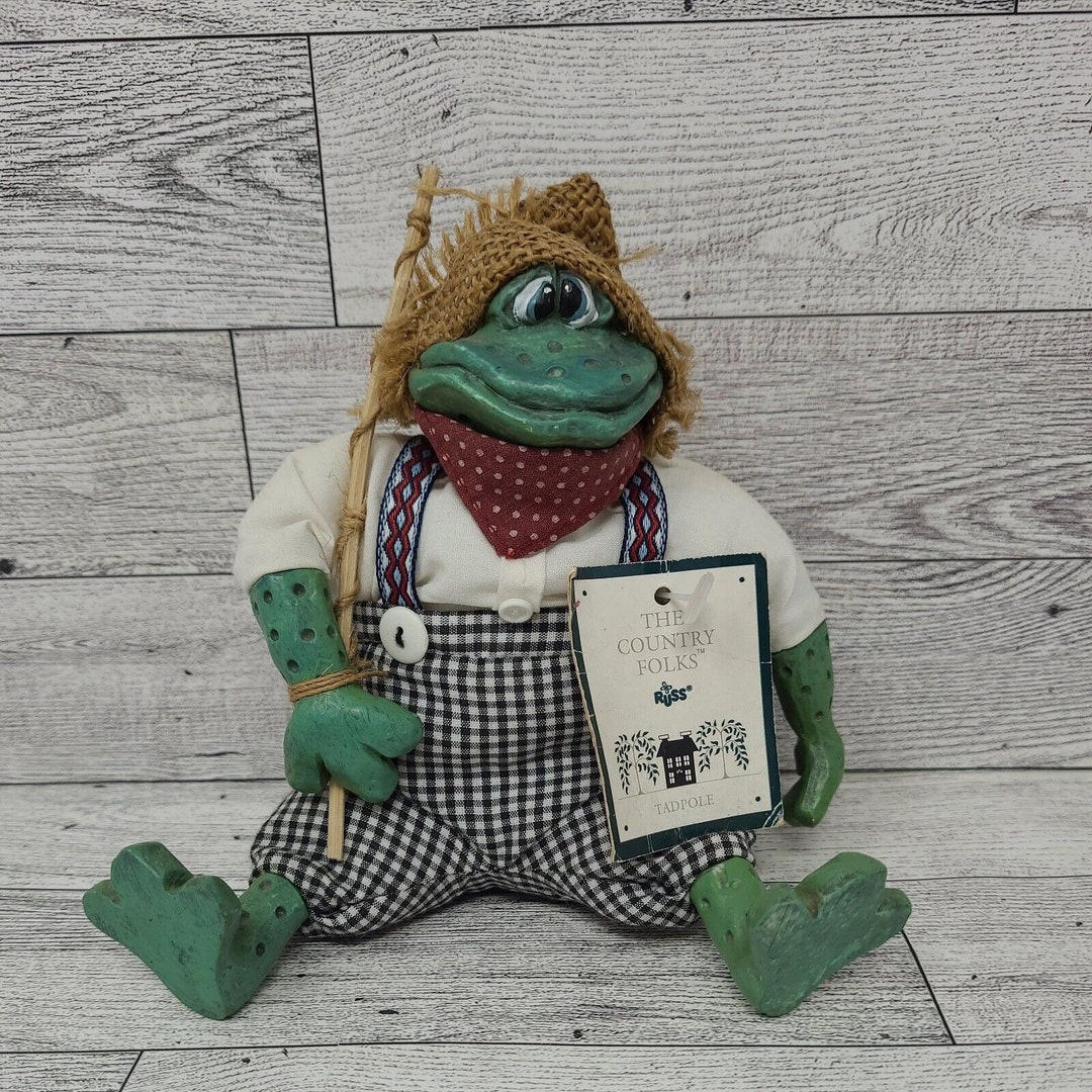 Vintage Russ Berrie & Co the Country Folks Tadpole Frog Kathleen Kelly ...