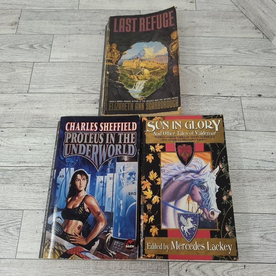 90s Y2K Science Fiction / Fantasy Book Lot of 3 Lackey Scheffield ...