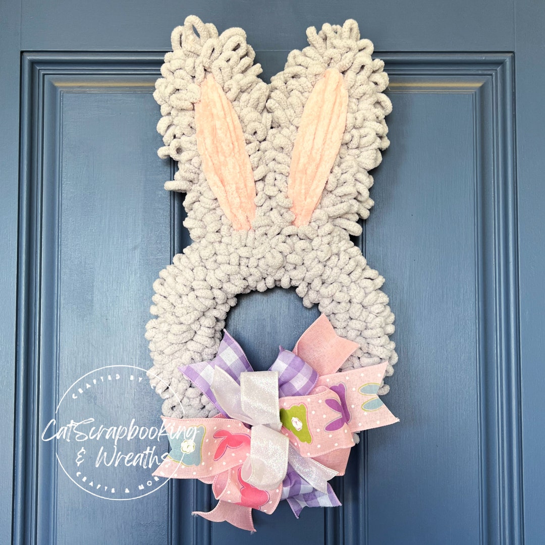 Bunny Wreath Easter Wreath Easter Decor Bunny Rabbit Wreath Bunny Ears ...
