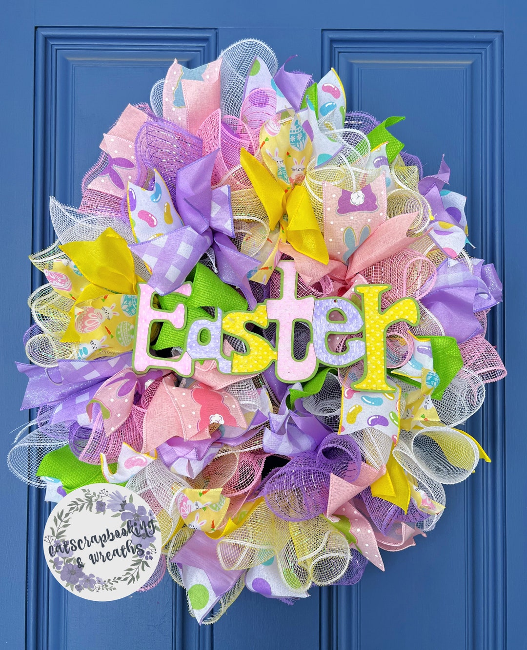 Easter Door Decor | Easter Egg Wreath | Easter Wreath | Easter Front ...