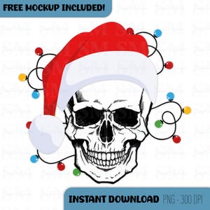 Holiday Skull Png, Christmas Png, Holiday Png, Downloadable Png, Png ...