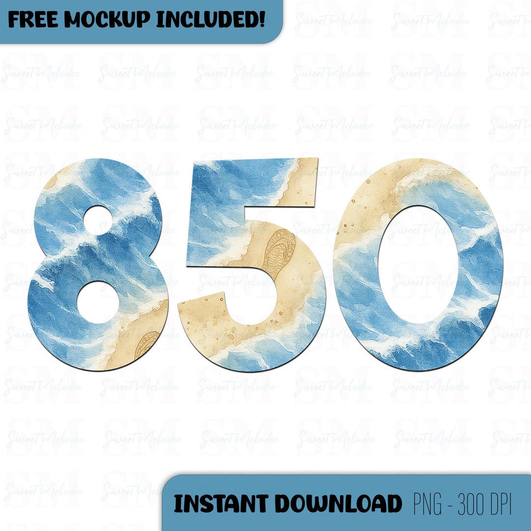 850 Sand Footprints PNG: Florida Panhandle Area Code Art (digital ...