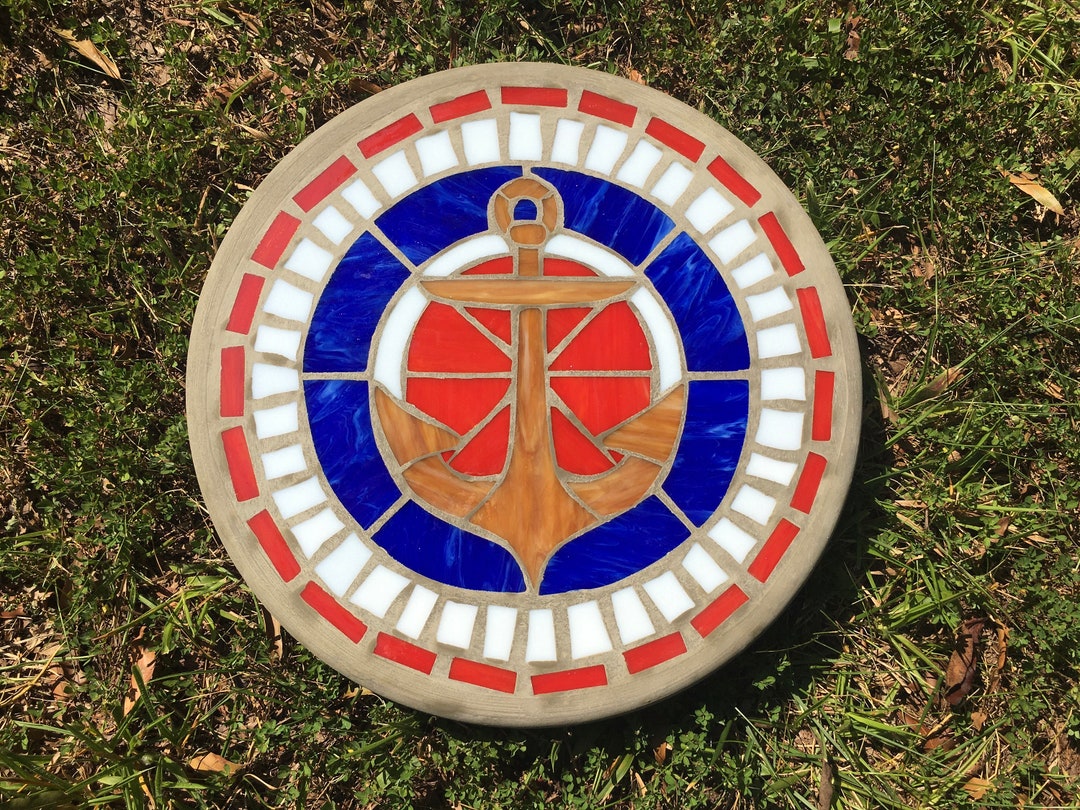 Anchors Aweigh! Stepping Stone Anchor - 14 Inch Round - Yard Garden Art ...
