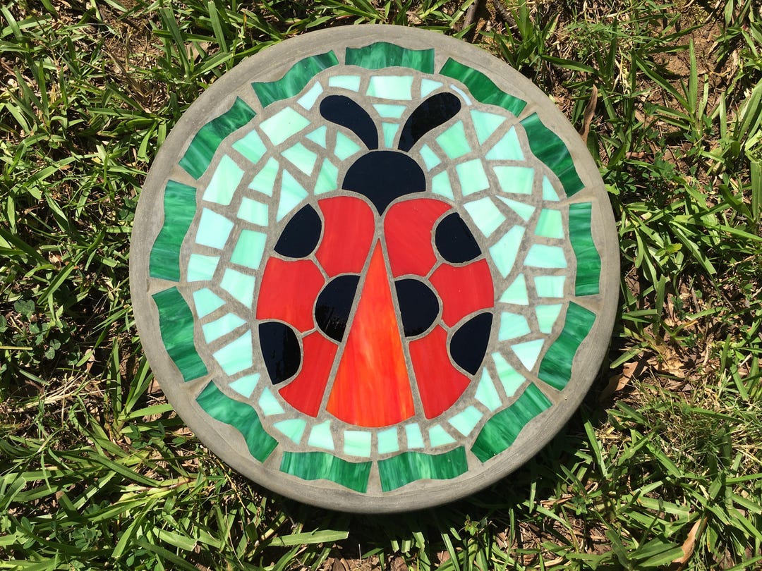 Ladybug Ladybug-stepping Stone-ladybug Mosaic Stepping Stone-14 Inch ...