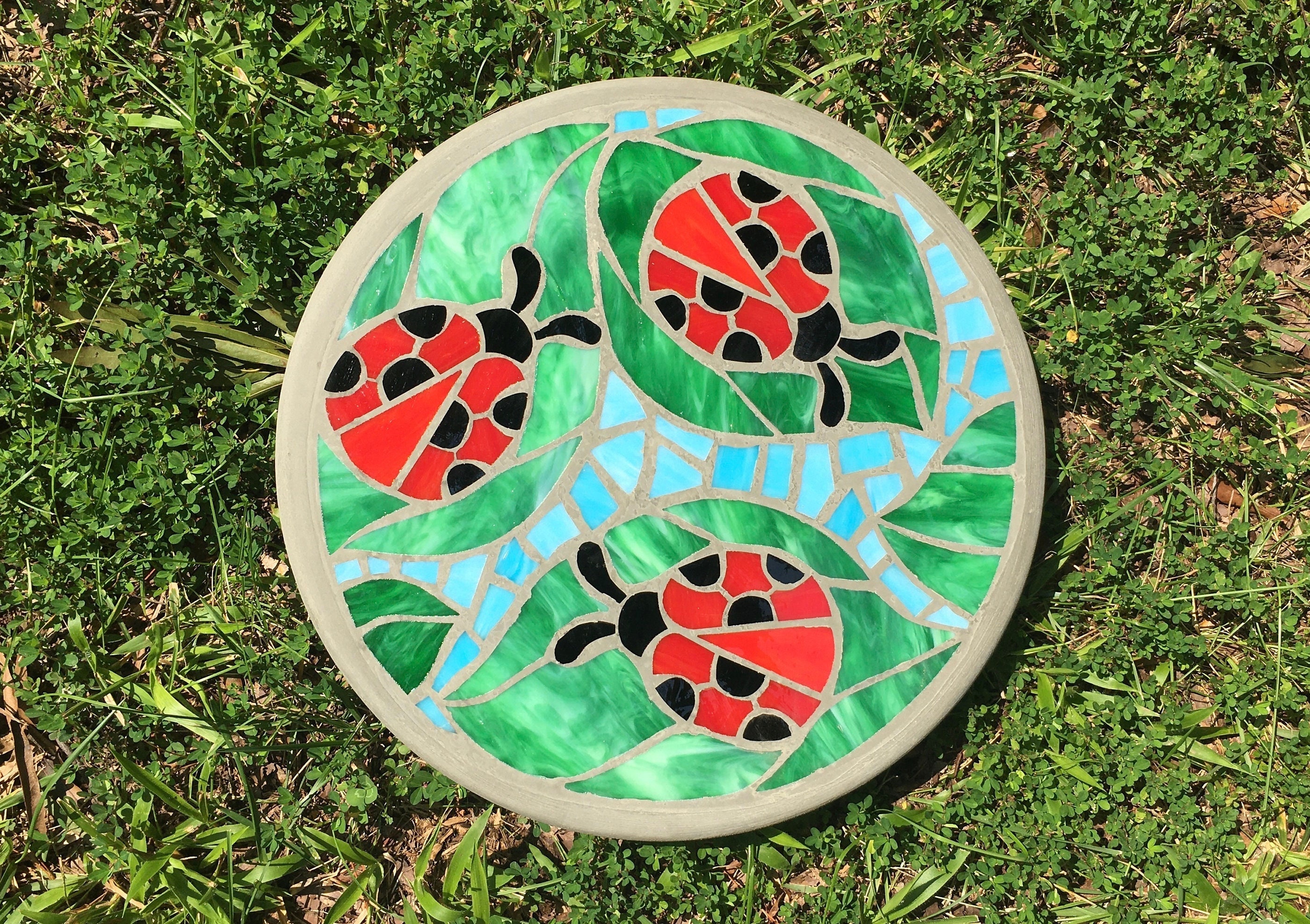 Ladybug Stained Glass Stepping Stone How To Make Beautiful DIY Mosaic