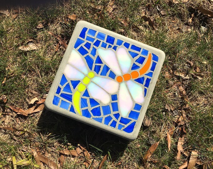 Dragonfly Friends 8 Inch Square Dragonfly Stepping Stone yard Garden ...