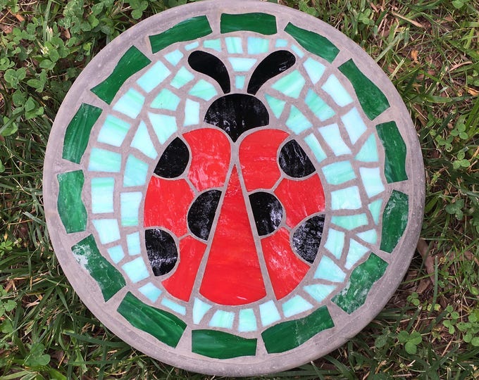 Ladybug Ladybug-stepping Stone-ladybug Mosaic Stepping Stone-14 Inch ...