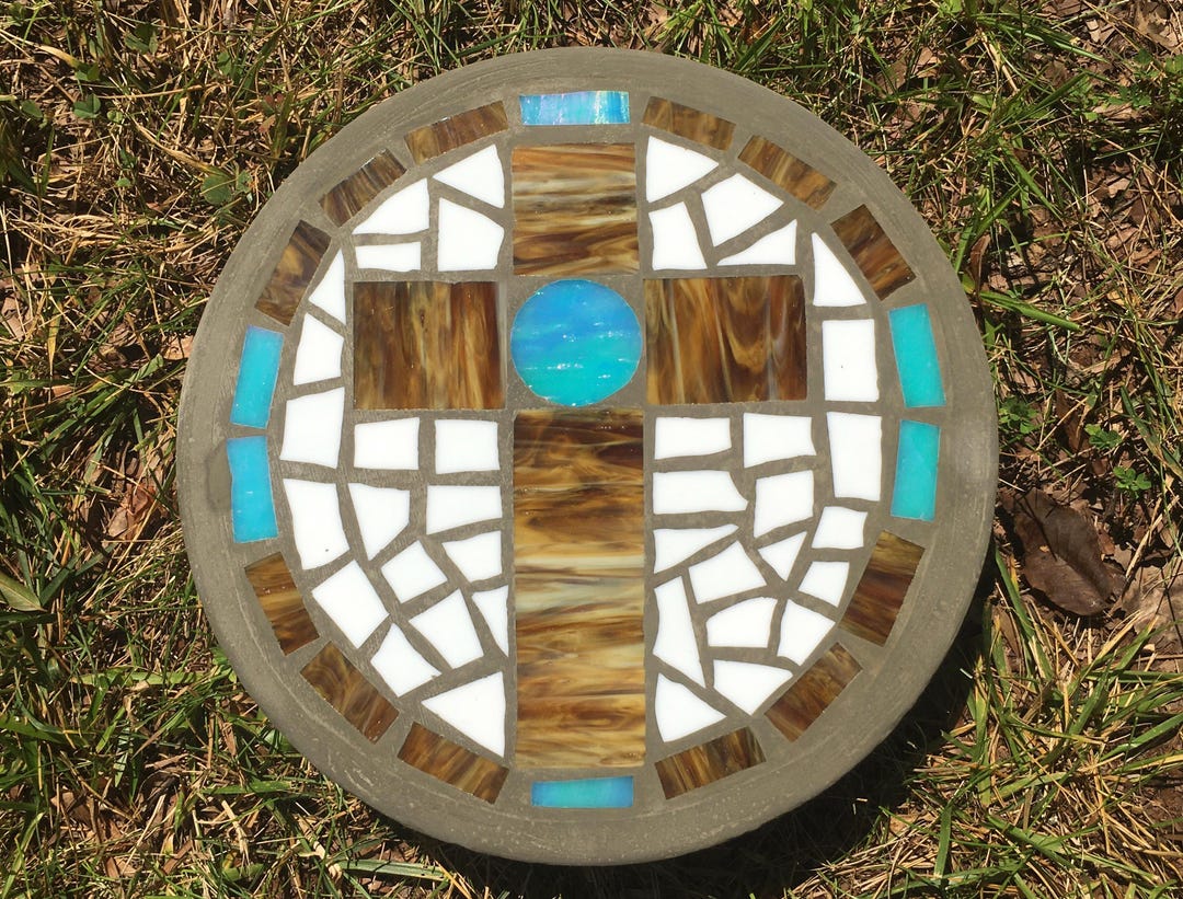 Cross Memorial Stepping Stone - Mosaic Stepping Stone Memorial Cross ...