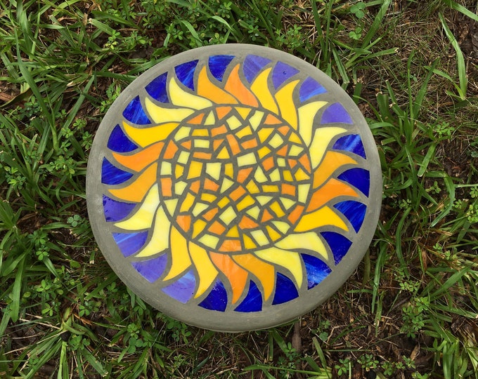 Sunny Day Sunshine Mosaic Stepping Stone, 11 1/2 Inch Round Stepping ...