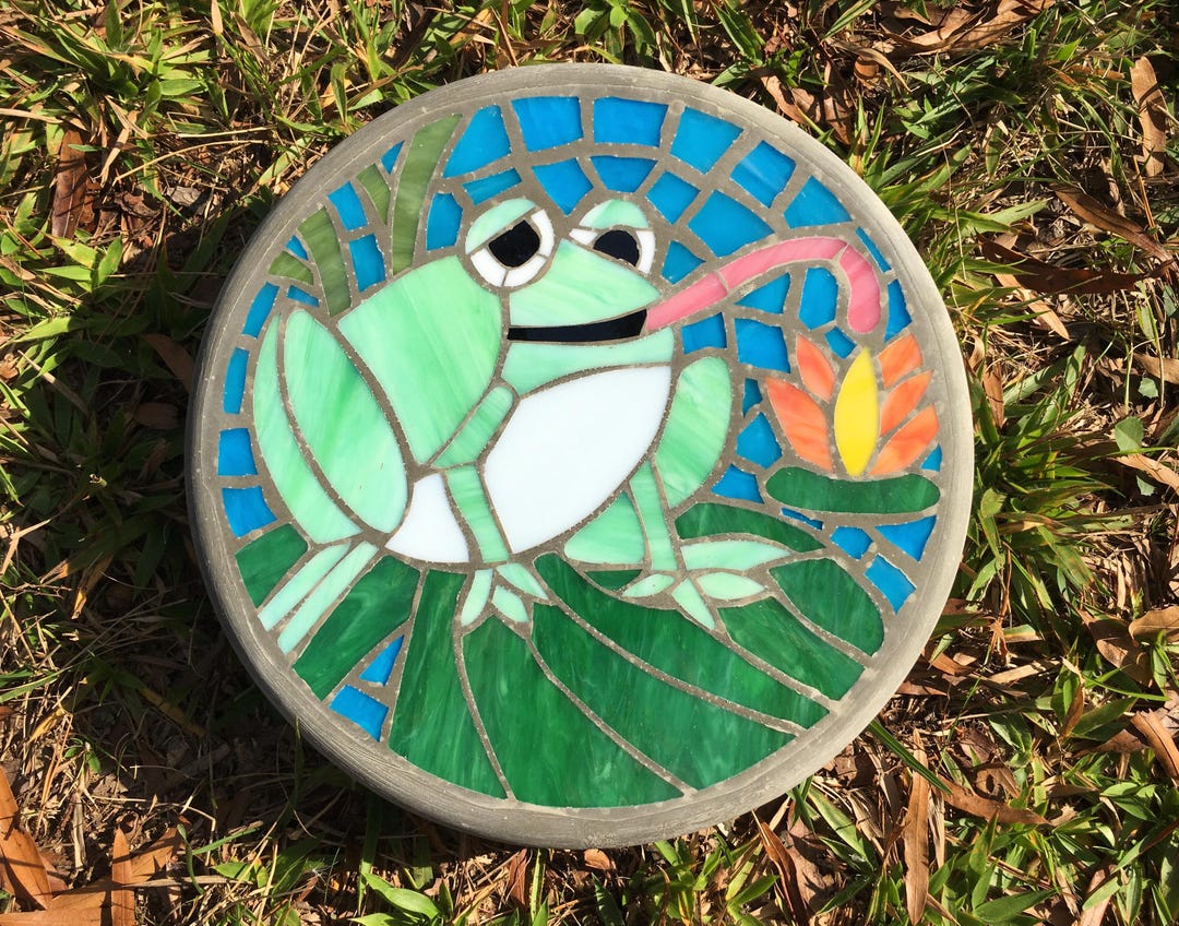 Stepping Stone Mosaic-funny Frog Guy Stepping Stone-frog - 11 1/2 Inch ...