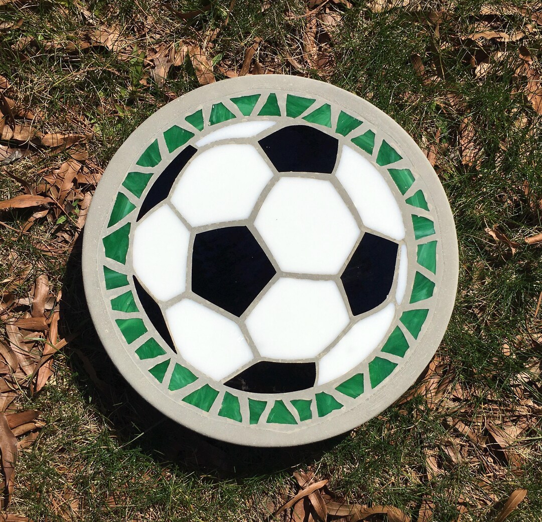 Kickin It' - Soccer Ball Stepping Stone Mosaic - 11 1/2 Inch Round ...
