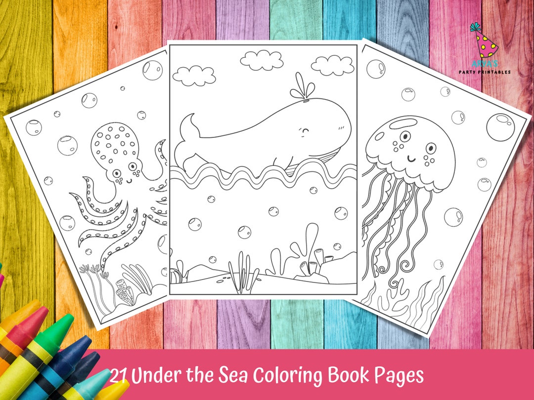 Under the Sea Coloring Pages, 21 Printable Color Pages, Ocean Life, Sea ...