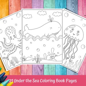Under the Sea Coloring Pages, 21 Printable Color Pages, Ocean Life, Sea ...