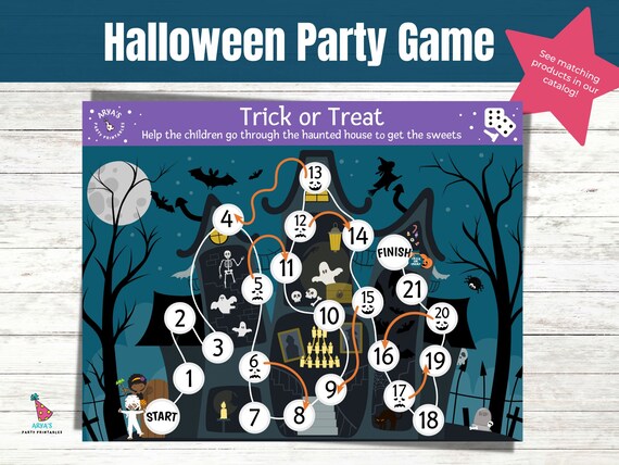 Halloween Board Game Printable Trick or Treat Board Game - Etsy