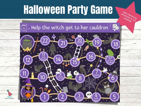 Halloween Board Game Printable Witch Board Game Board Game - Etsy