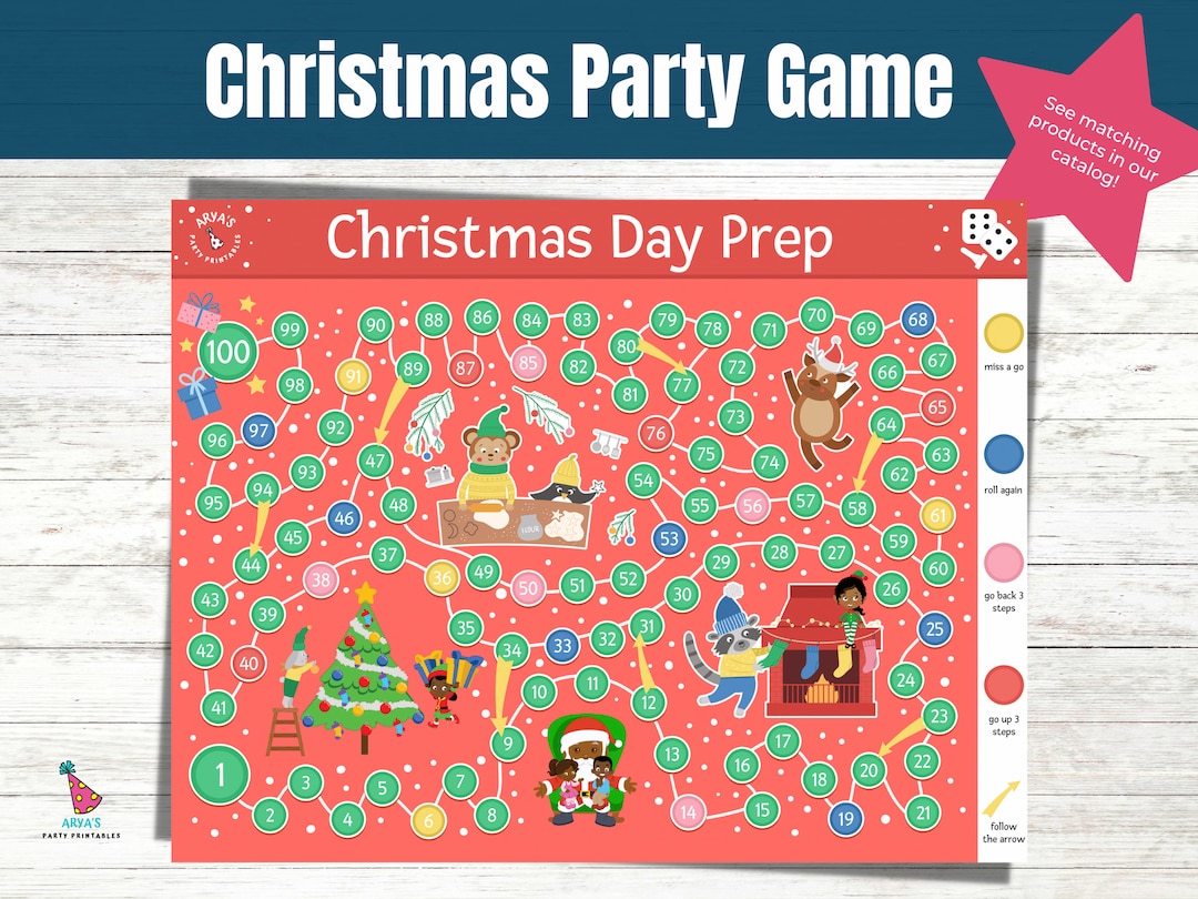 Christmas Board Game Printable, Christmas Day Prep, Board Game, Board ...
