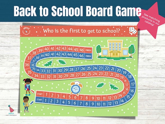 Back to School Board Game Printable Back to School Board - Etsy