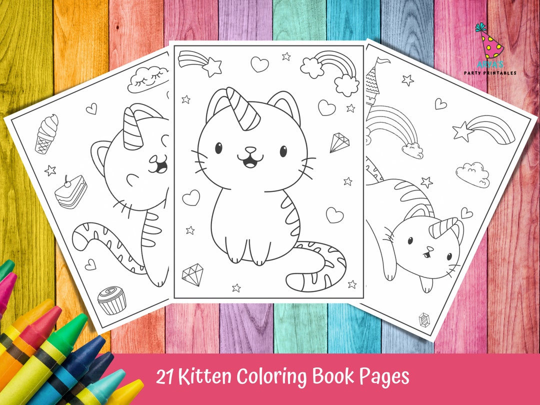 Kitten Coloring Pages, 21 Printable Color Pages, Kitten Kid's Activity ...