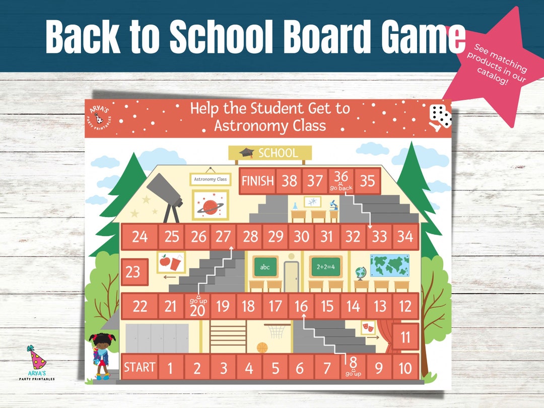Back to School Board Game Printable, Back to School, Board Game, Board ...