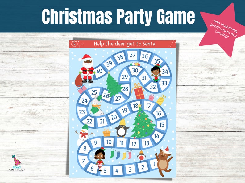 Christmas Board Game Printable, Reindeer, Prep, Board Game, Board Game ...
