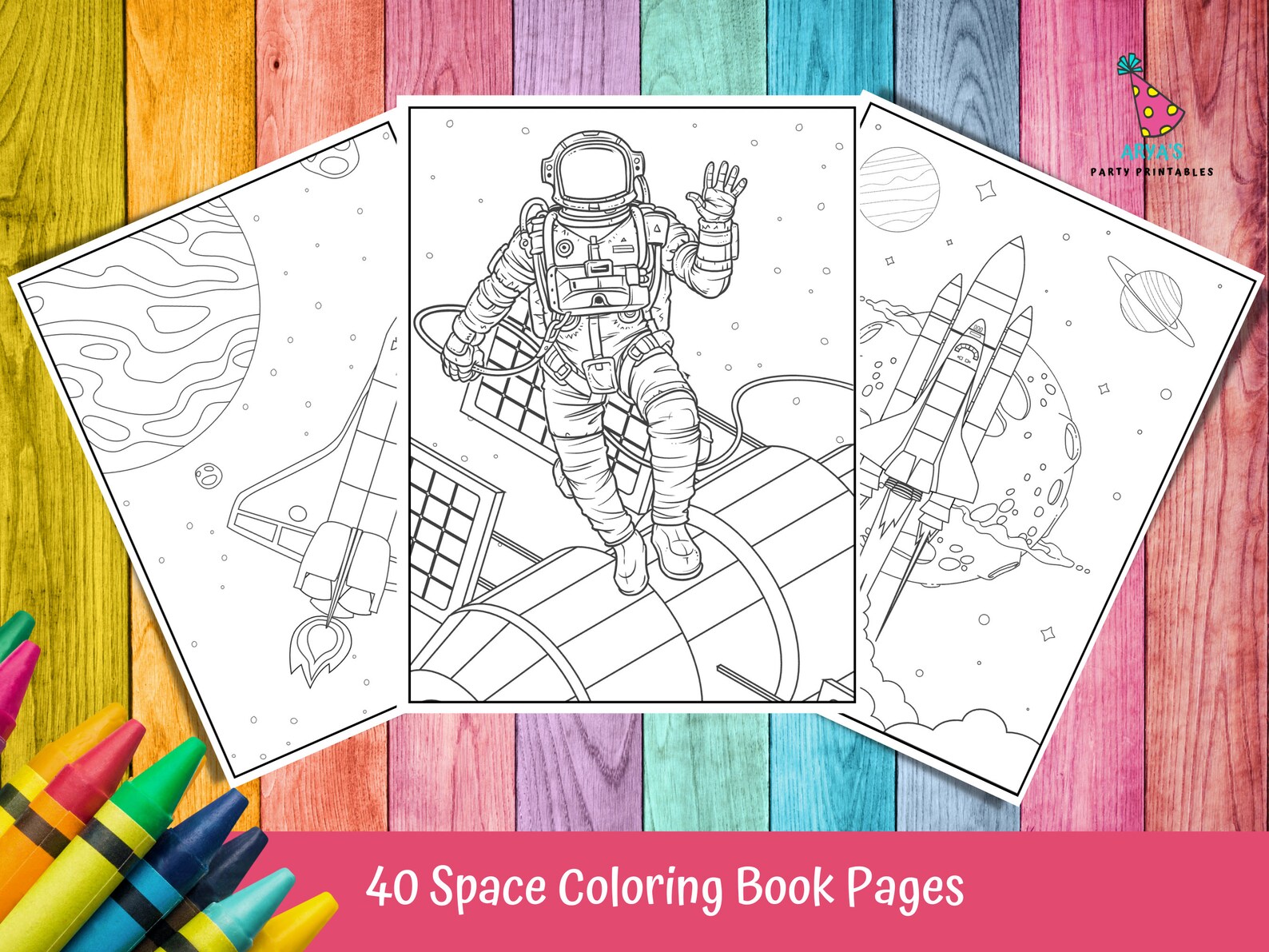 Space Coloring Pages 40 Printable Color Pages Astronaut - Etsy