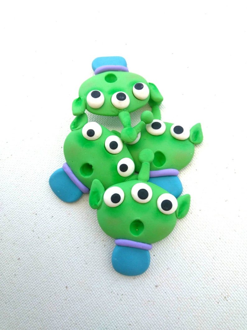Cute Alien Clay Center Bow Centers Alien Appliques - Etsy