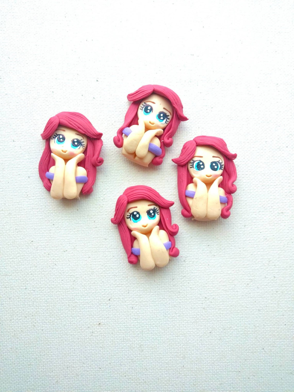 Princess Ariel Inspired Clay Center Bow Center Little - Etsy