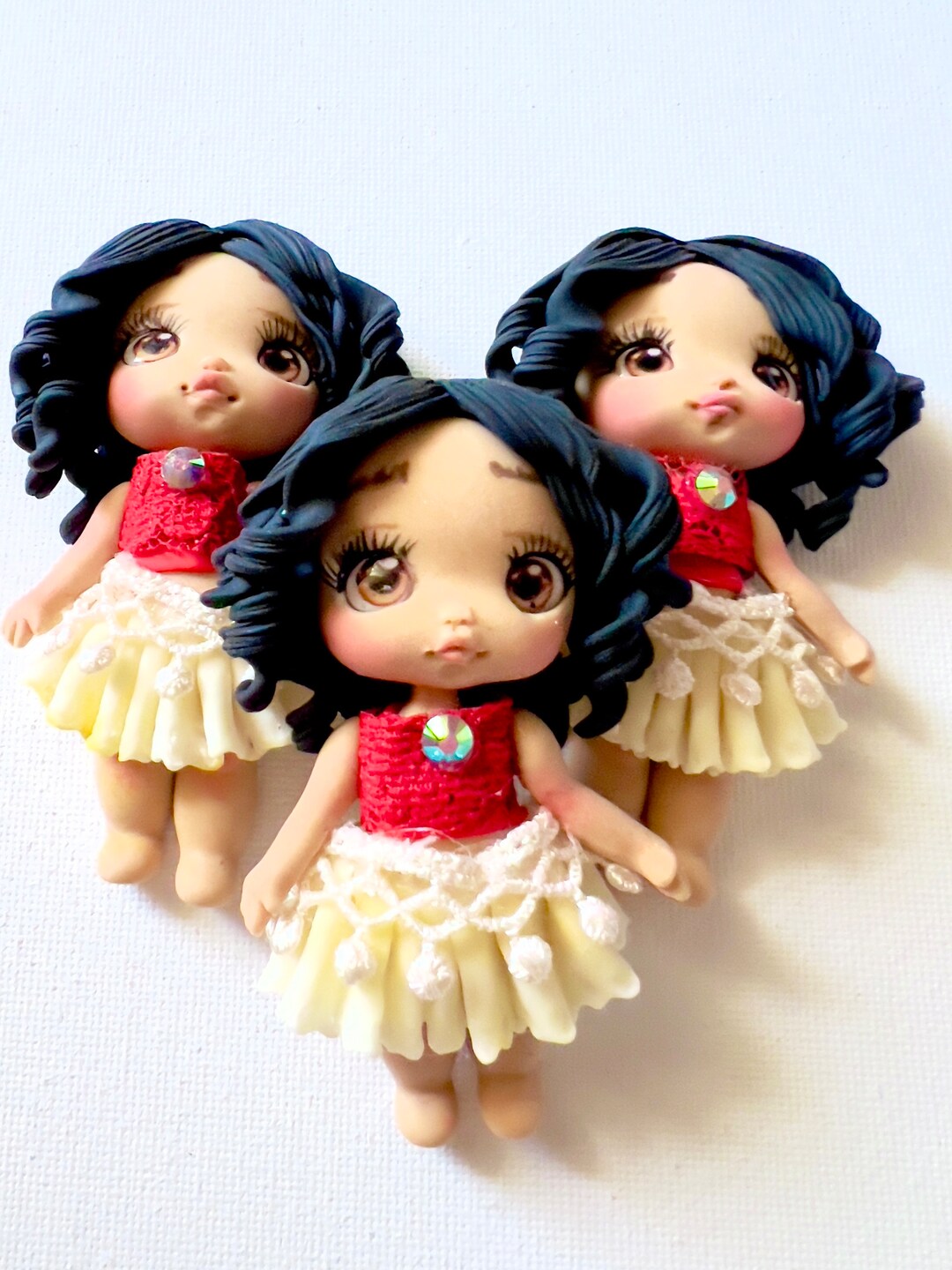 Cute Princess Clay Doll, Moana Clay Center, Muñeca De Pasta Fría, - Etsy