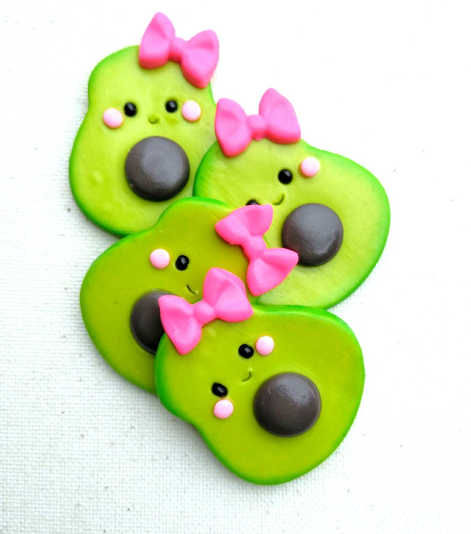 Avocado Clay Center Bow Center Avocado Applique - Etsy