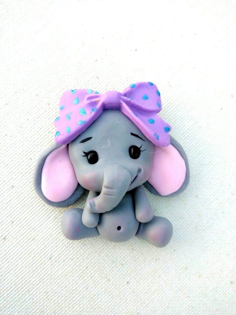 Cute Elephant Clay Center Bow Centers Elephant Appliques - Etsy