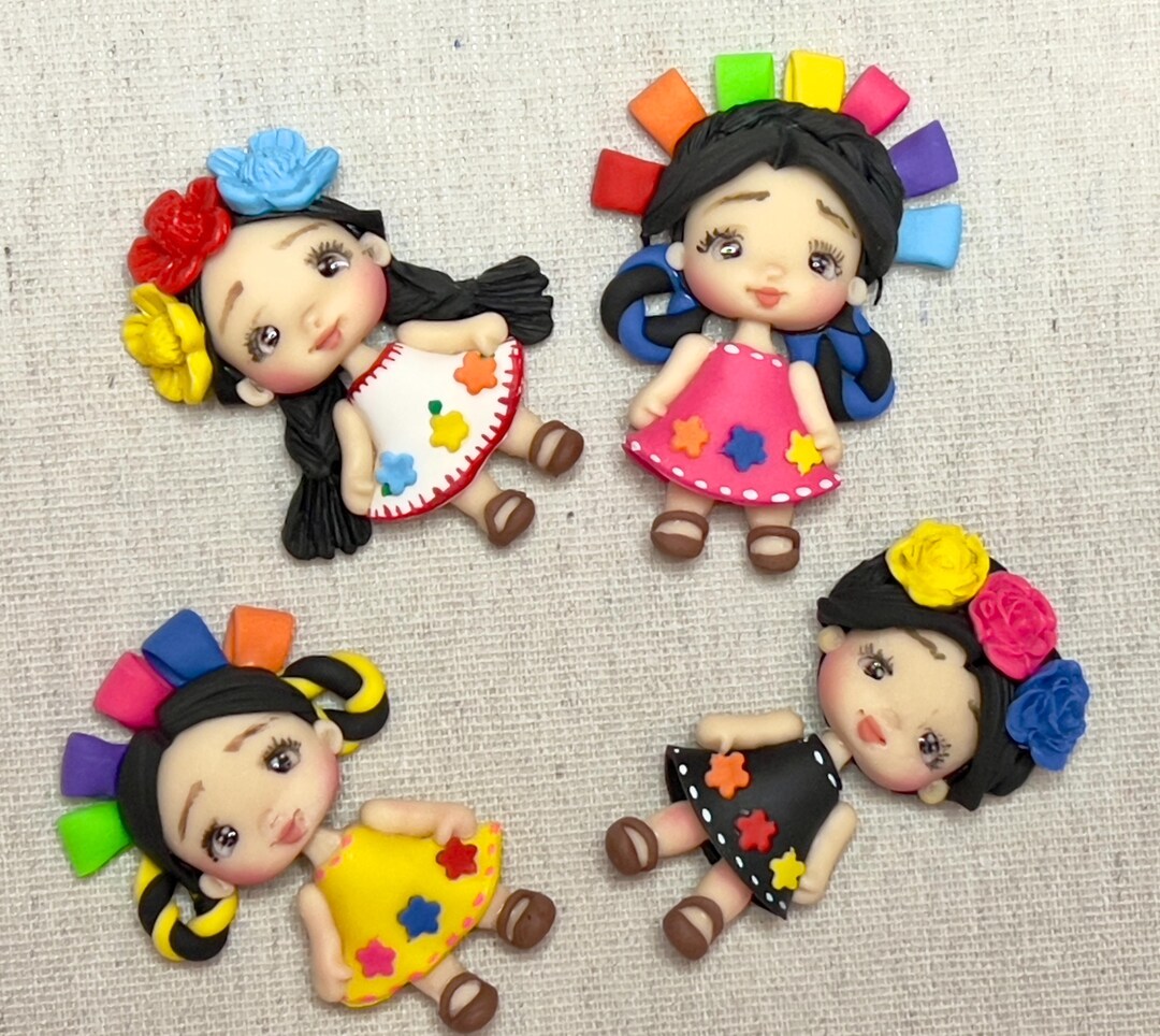 Mexican Clay Doll, Mexican Clay Bow Center, Embellishment, Clay Flat ...