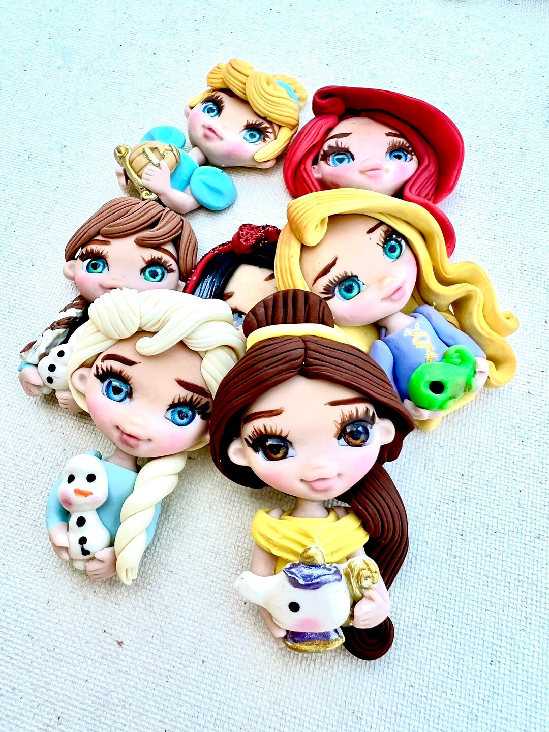 Princess Clay Dolls, Bow Center, Aplicasiones Para Monos, Pastas - Etsy