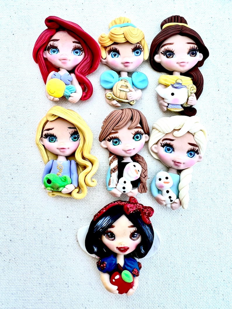 Princess Clay Dolls, Bow Center, Aplicasiones Para Monos, Pastas - Etsy