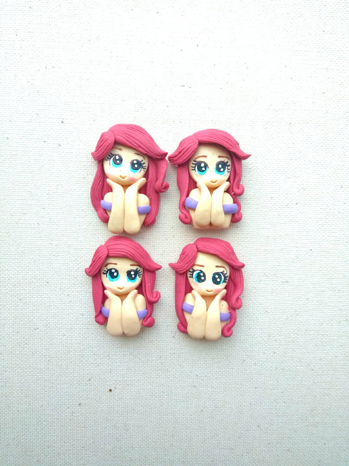 Princess Ariel Inspired Clay Center Bow Center Little - Etsy