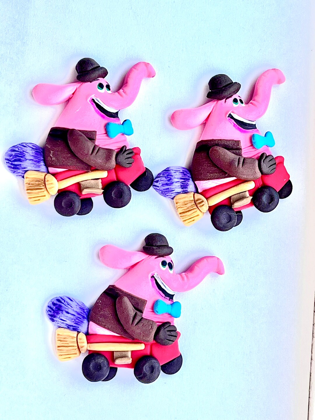 Pink Elephant on a Red Wagon, - Etsy