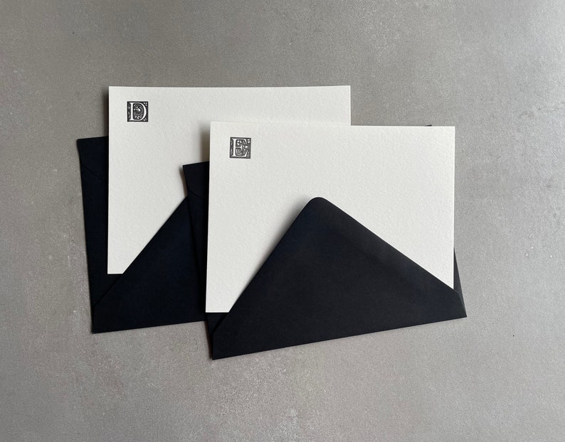 Custom Letterpress Stationery Cards, Personalized Minimalist Notecards ...