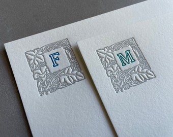 Custom Letterpress Stationery Cards, Personalized Minimalist Notecards ...