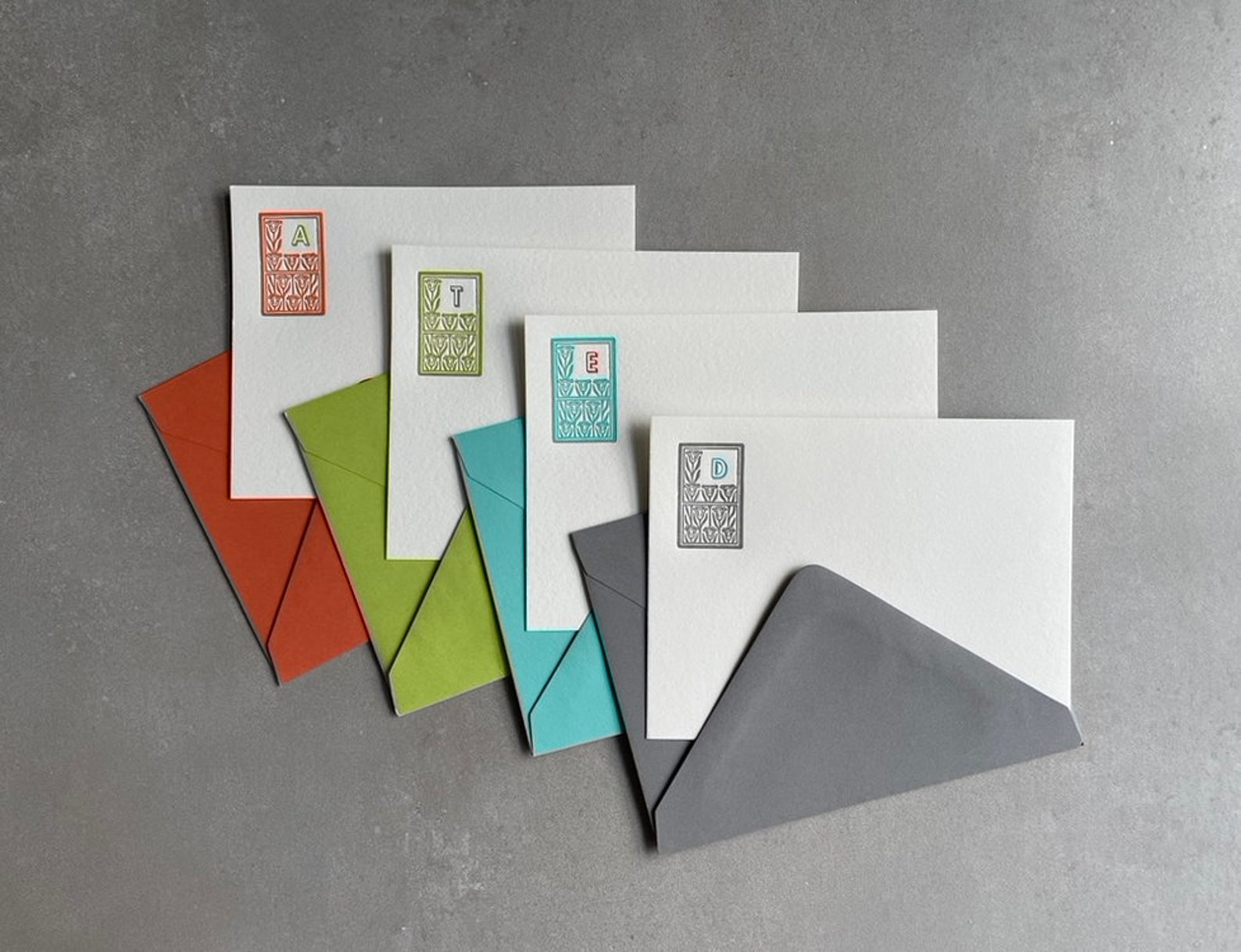 Custom Embossed Stationery Set, Letterpress Stationery With Envelope ...