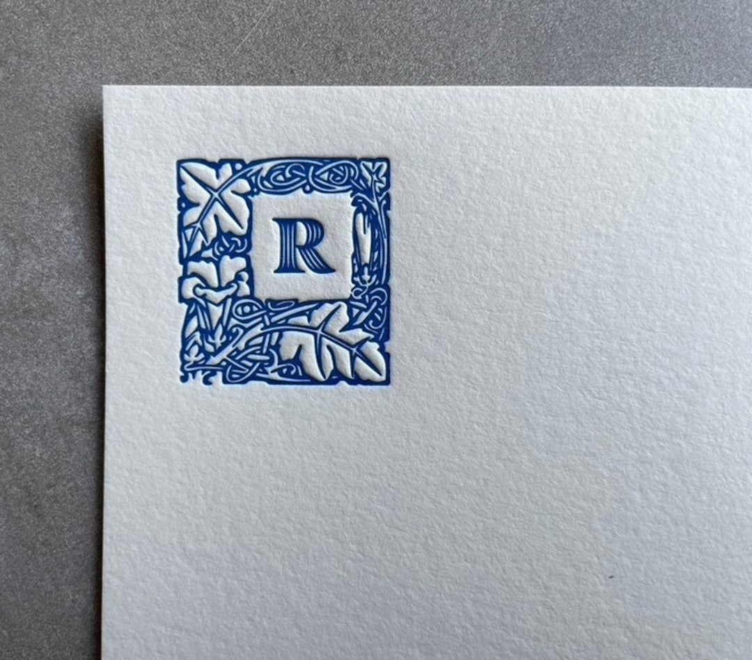 Custom Letterpress Stationery Cards, Personalized Minimalist Notecards ...