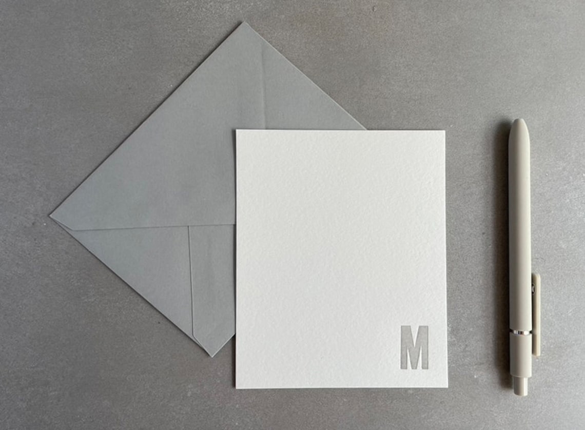 Custom Embossed Stationery Set, Letterpress Stationery With Envelope ...