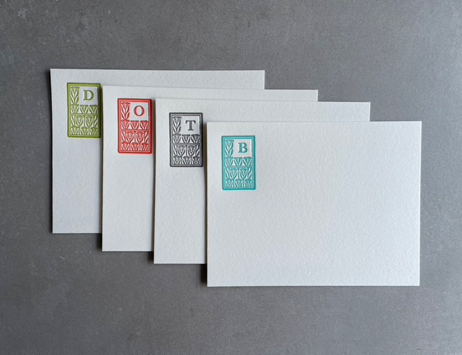 Custom Letterpress Stationery Cards, Personalized Minimalist Notecards ...
