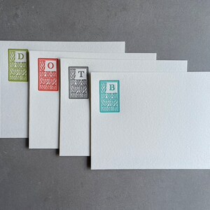 Custom Letterpress Stationery Cards, Personalized Minimalist Notecards ...