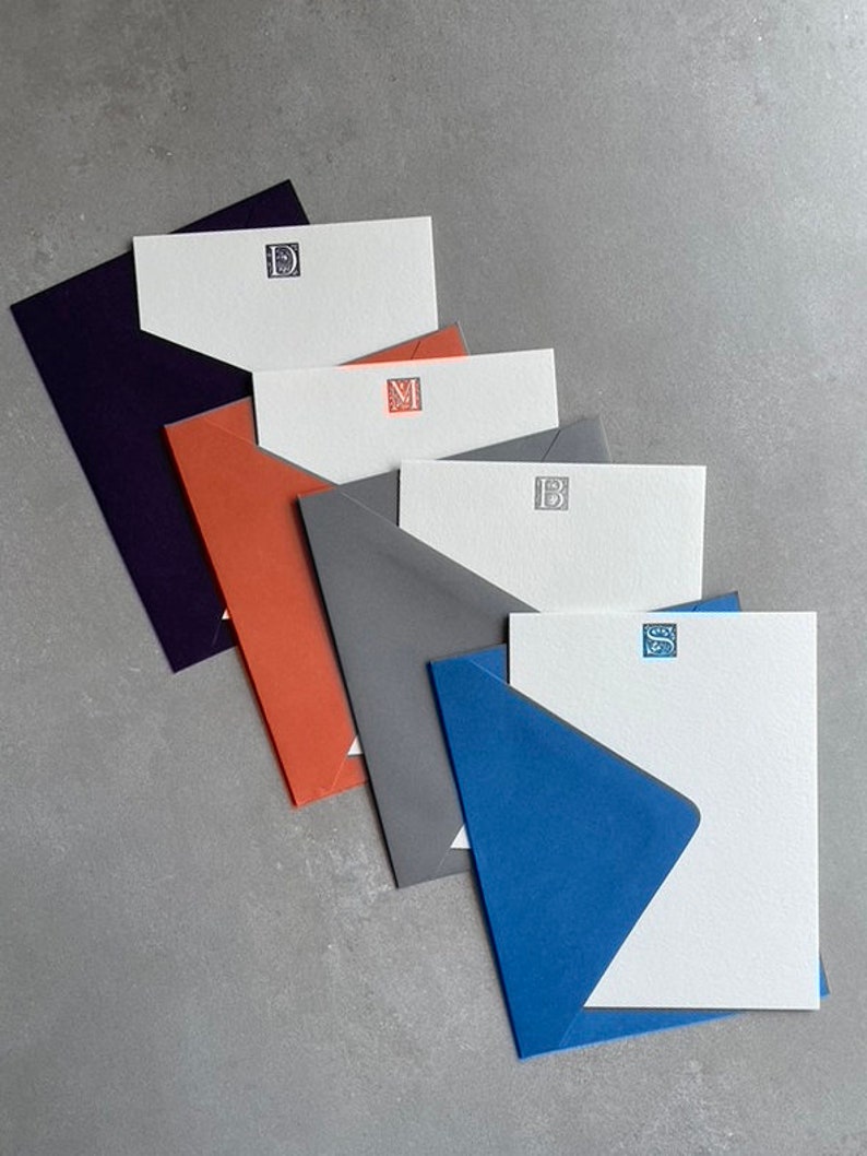 Custom Embossed Stationery Set, Letterpress Stationery With Envelope ...