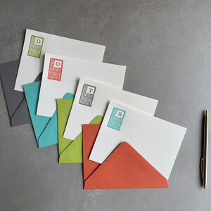 Custom Letterpress Stationery Cards, Personalized Minimalist Notecards ...